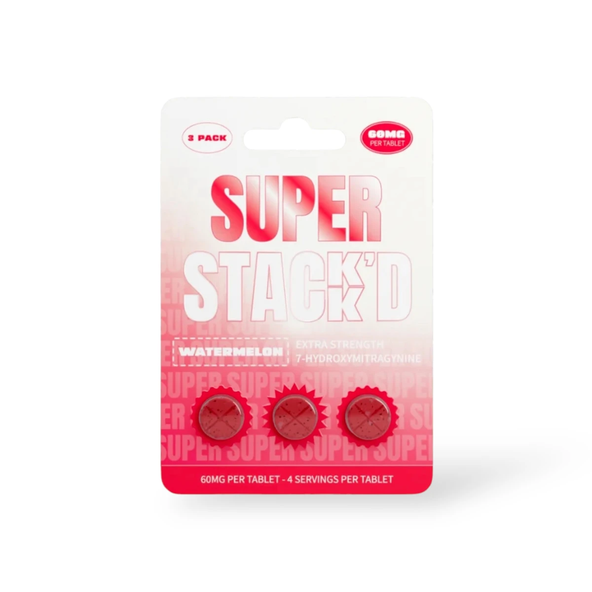SUPER STACK’D Watermelon 7-OH Tablets 60mg – Extra Strength