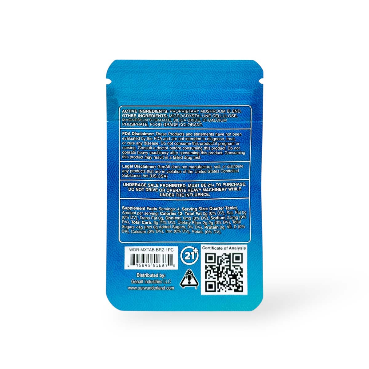 Wunder Maxx Mushroom Tablet Blue Razz 1400mg