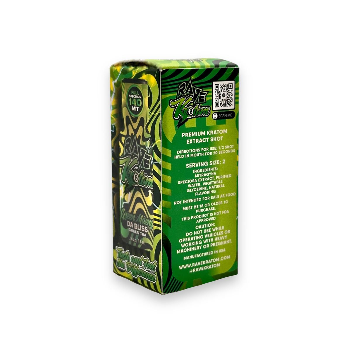 Rave Kratom Green Maeng Da Bliss Green Tea Kratom Extract Shot