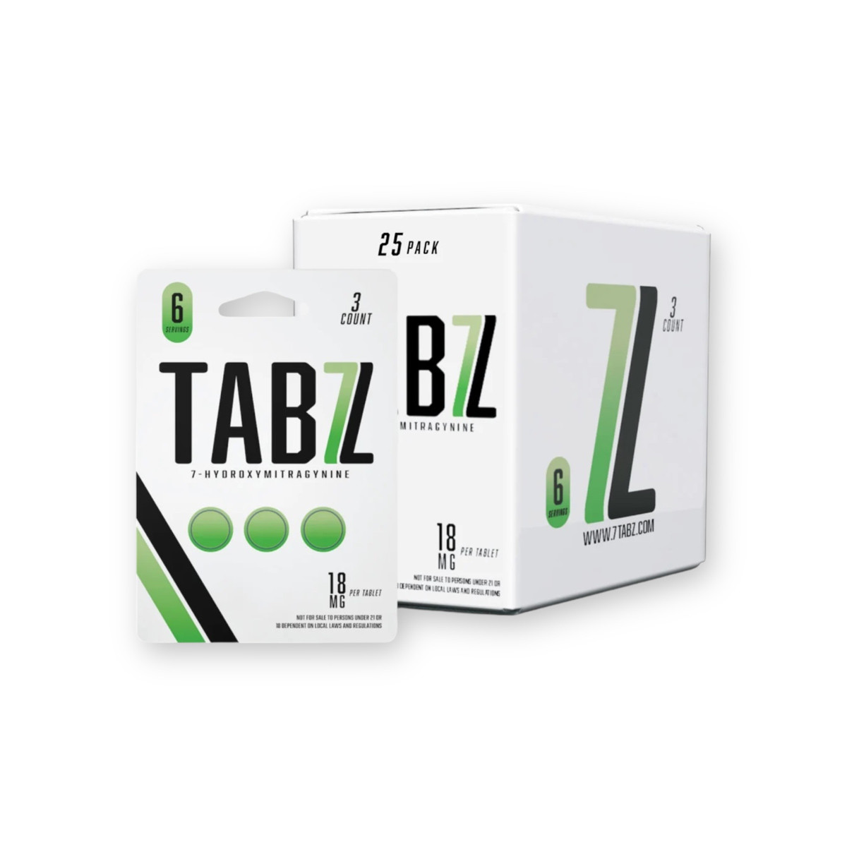 Tabz Kratom 7-hydroxymitragynine Extract Tablets 3ct 18mg