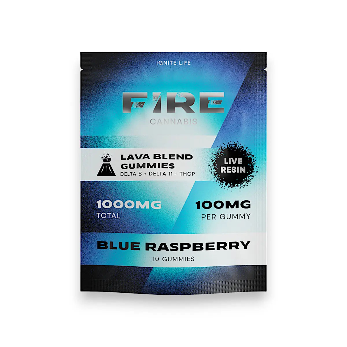 Fire Lava Blend Gummies Blue Raspberry 1000mg – Tangy Relief