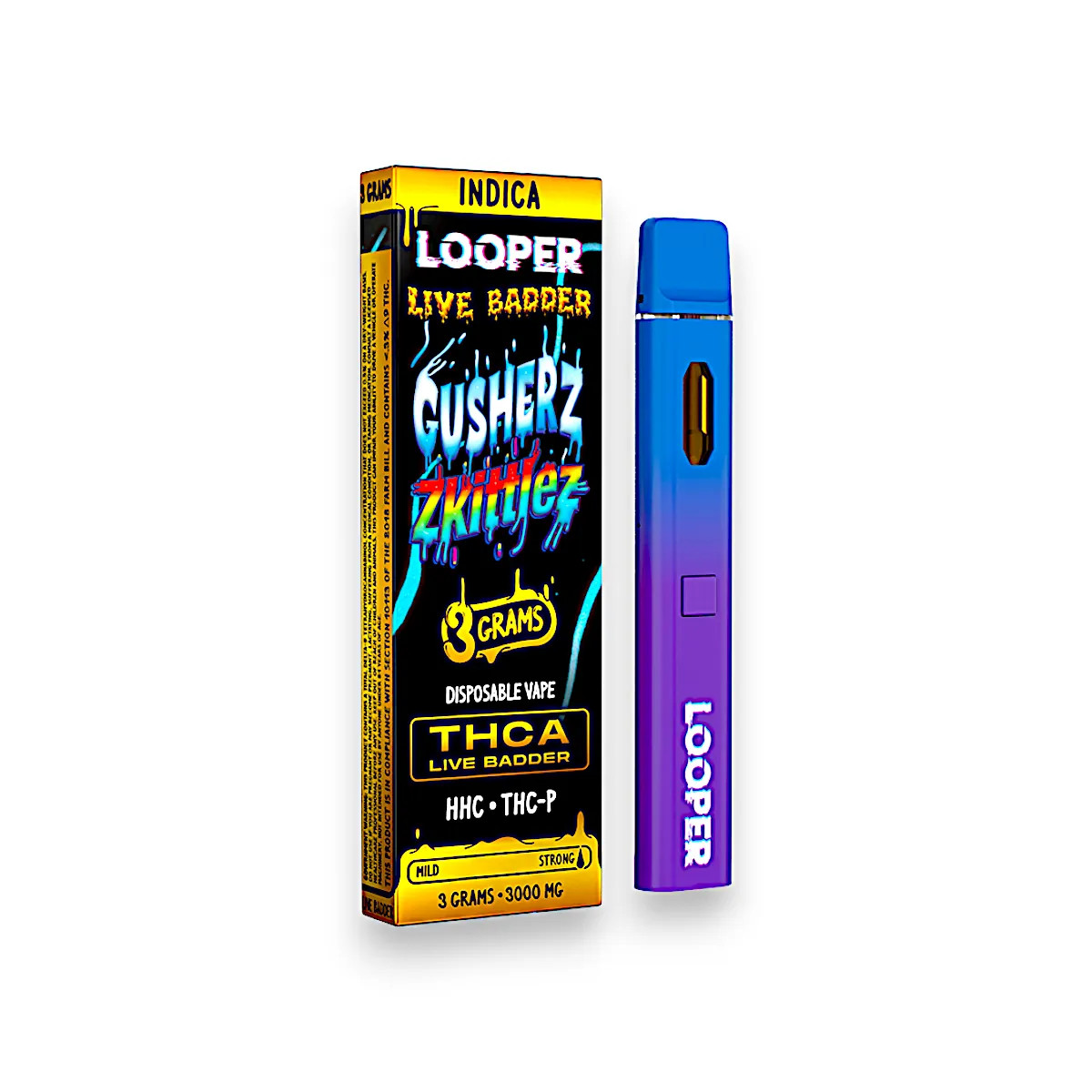 Looper Live Badder Vape Gushers Zkittlez Indica 3g – Potent