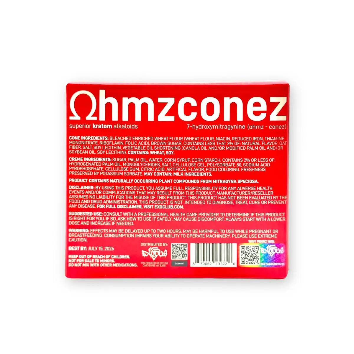 OHMZ Conez 7-Hydroxymitragynine Strawberry Cones - Flavorful