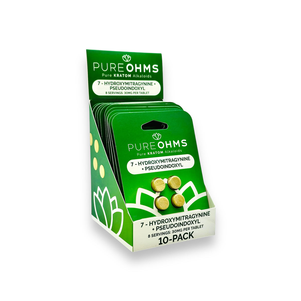Pure Ohms 30mg 7-Hydroxymitragynine + Pseudoindoxyl Tablets 4ct