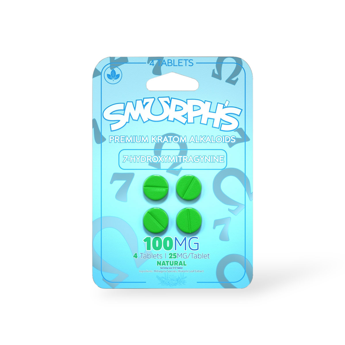 Smurph's 7-Hydroxymitragynine Kratom Extract 25mg Tablets Natural