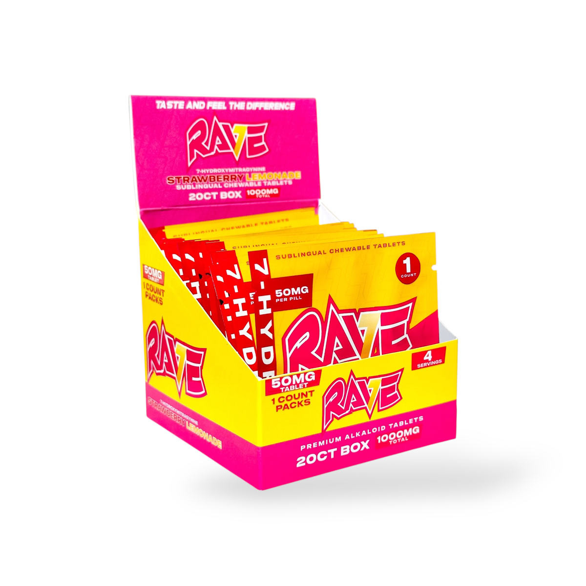 Rave 7-Hydroxy Sublingual Chewable Tablets Strawberry Lemonade