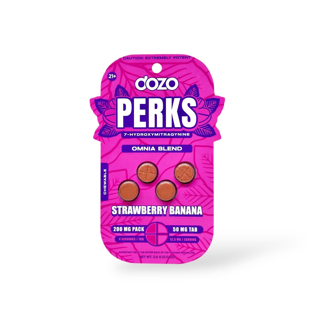Dozo Perks 50mg 7-OH Omnia Blend Strawberry Banana Tablet