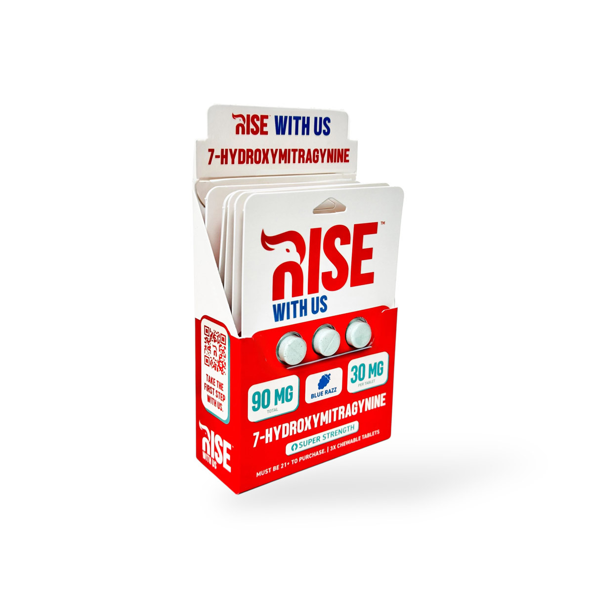 Rise 7-Hydroxymitragynine Chewable Tablet Blue Razz 30mg