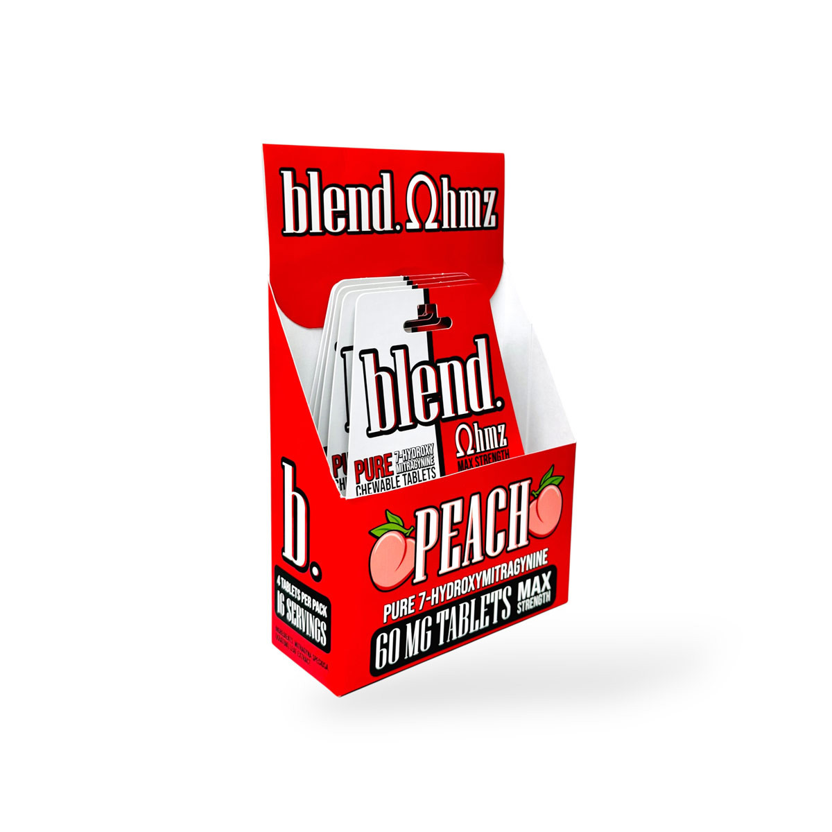 Blend. Peach 7-Hydroxy Chewable Tablets 60mg – Max Strength