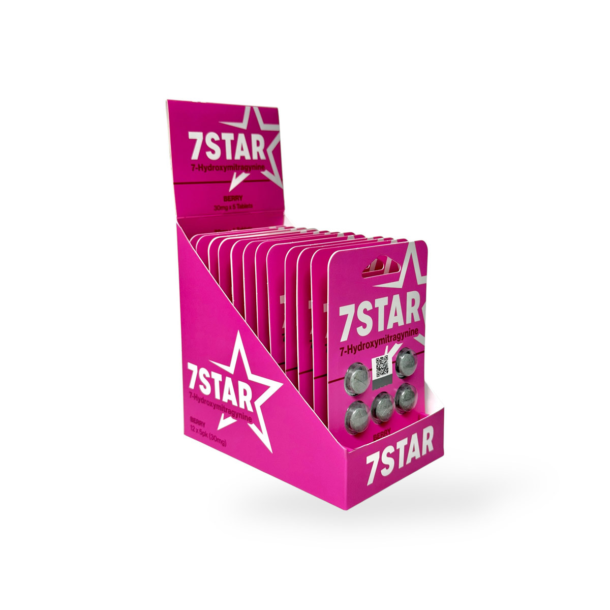 7 Star 7-OH Berry Chewable Tablets 30mg Kratom Extract