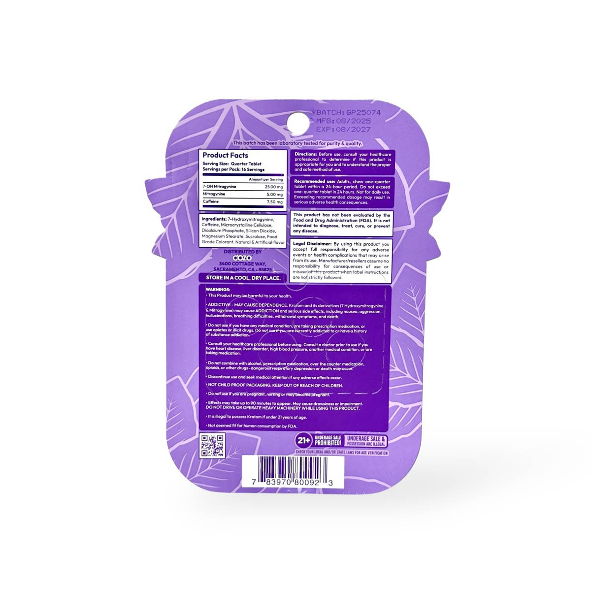 Dozo Perks 7-OH Omnia Grape 100mg Tablets | Extreme Potency