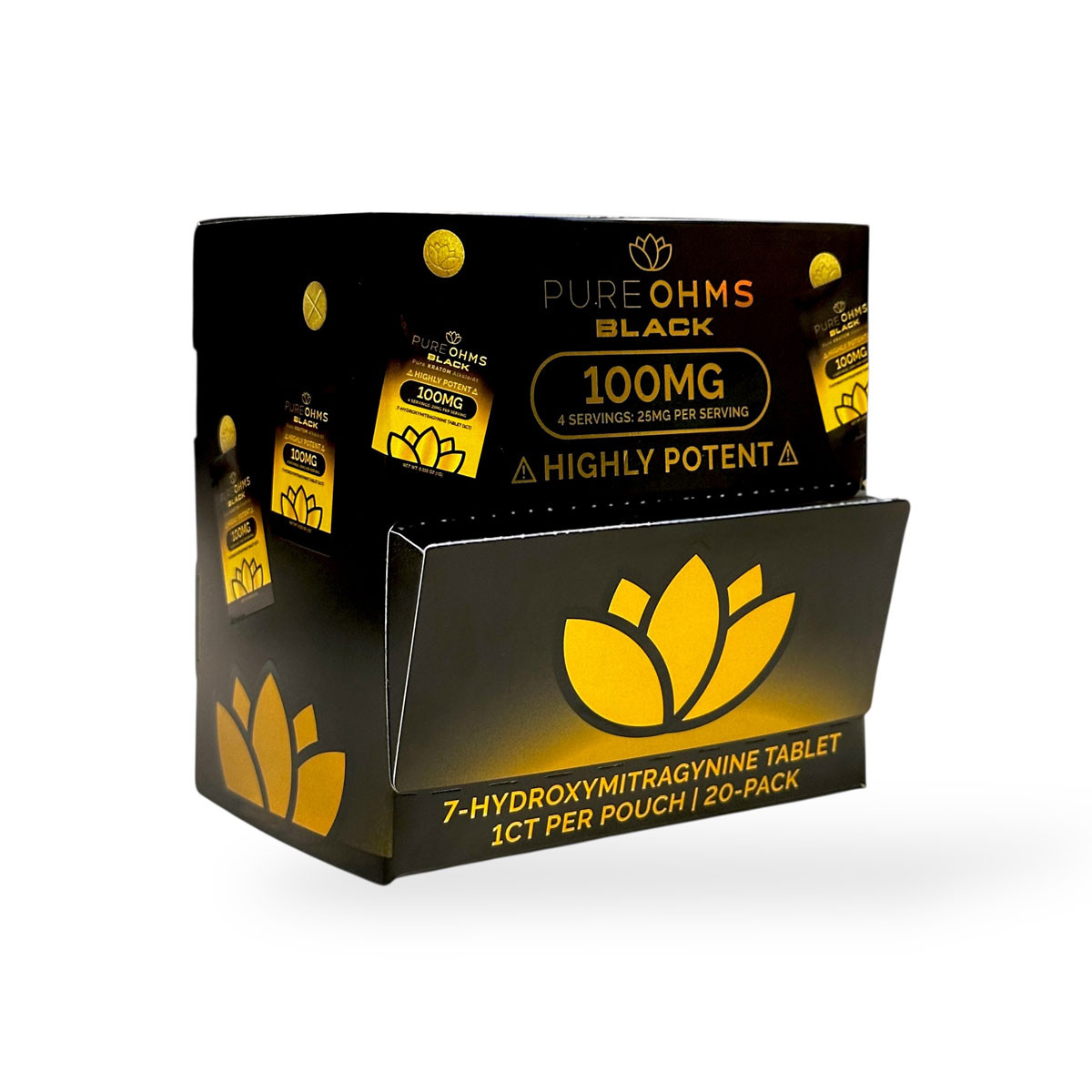 Pure Ohms Black 100mg 7-Hydroxymitragynine Tablets