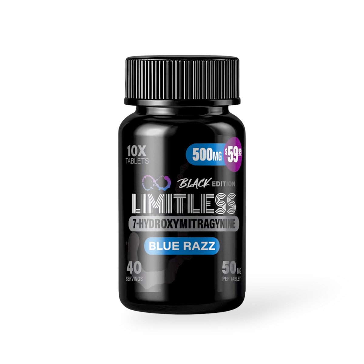 Limitless Black Edition 7-Hydroxymitragynine Tablets Original 50mg Per ...