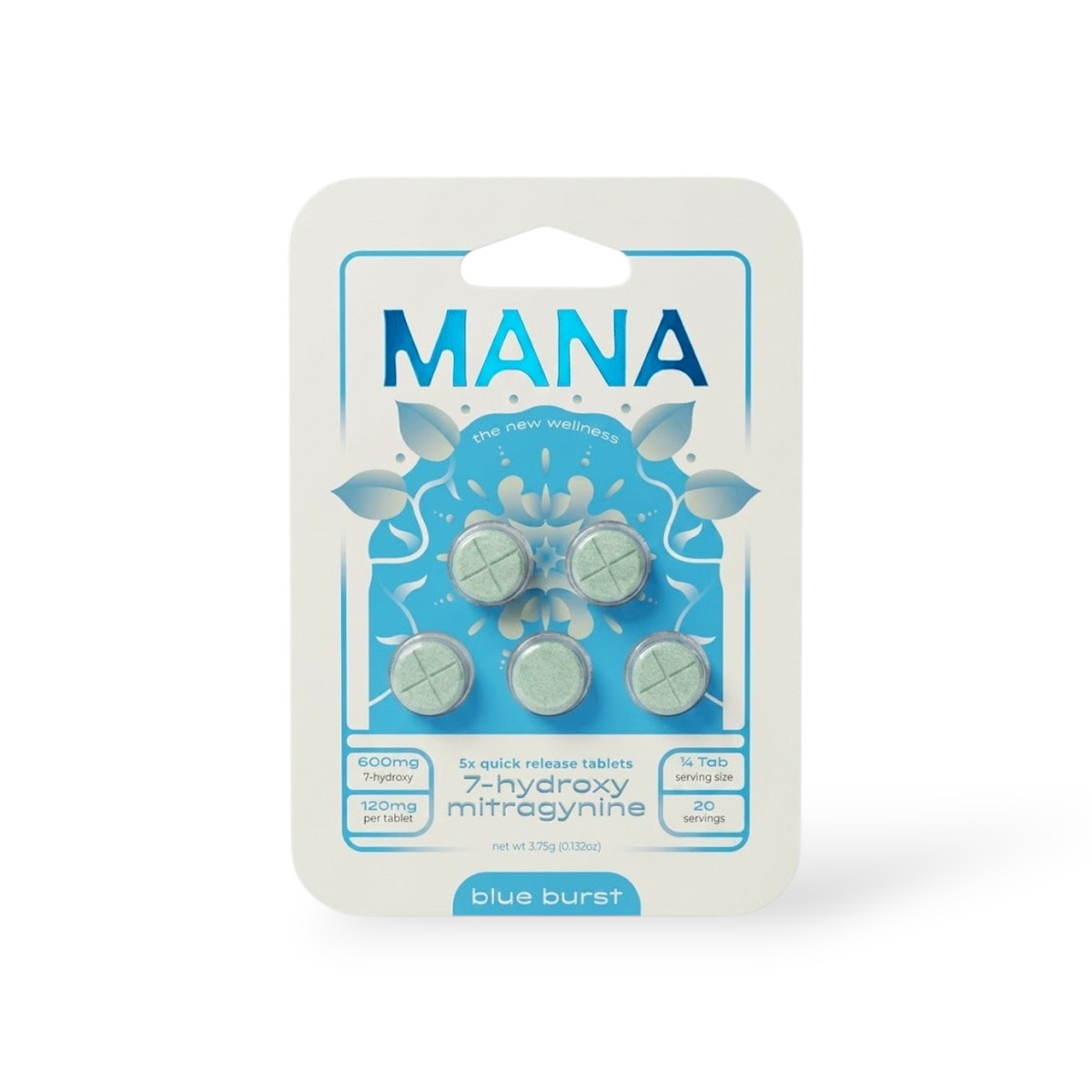 MANA MGM-15 Blue Burst Kratom Chewable Tablets 250mg