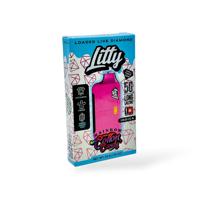 Litty Loaded Live Diamond Vape Indica Rainbow Cotton Candy 5g