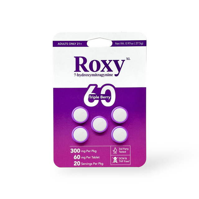 Roxy XL 7-hydroxymitragynine Tablets Triple Berry 60mg Per Tablet