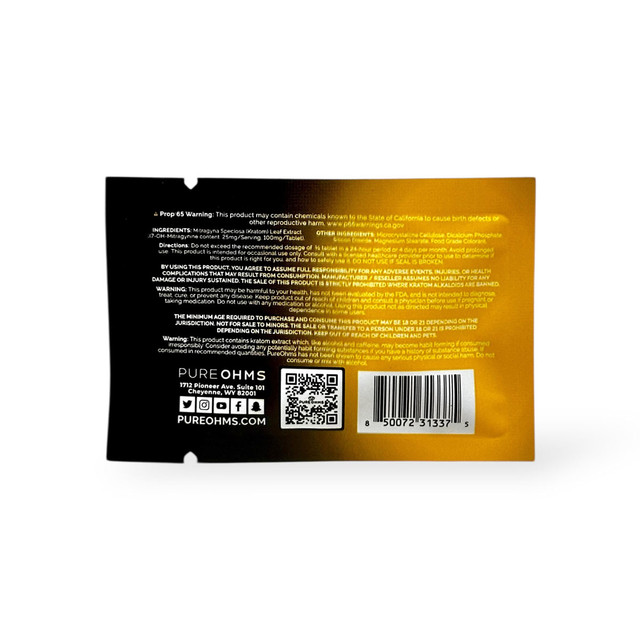Pure Ohms Black 100mg 7-Hydroxymitragynine Tablets