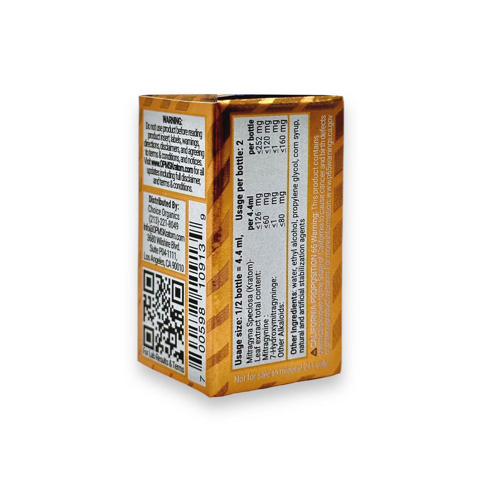 OPMS Gold Kratom Shot Liquid Extract - Pure Leaf Kratom