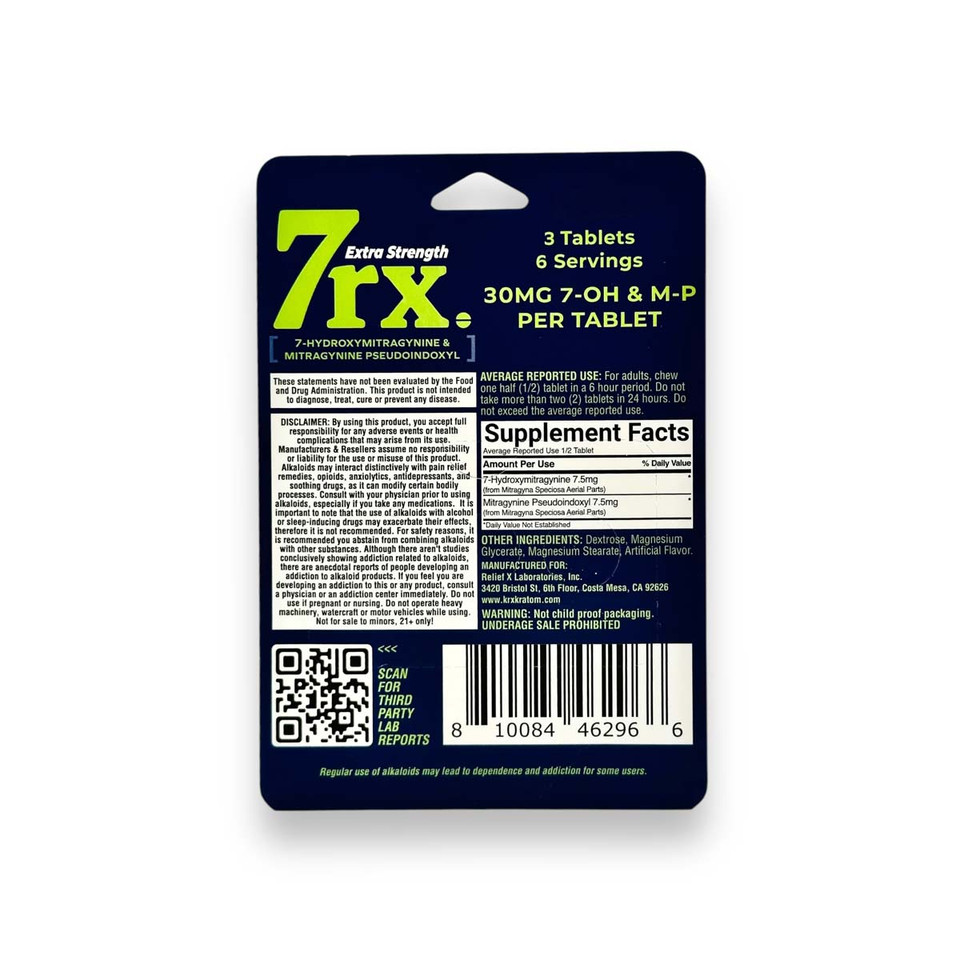 7rx 7-Hydroxy Pseudoindoxyl Chewable Tablets 30mg | 3ct