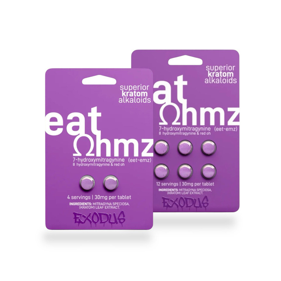 Eat OHMZ Kratom Extract Purple Tablets 7-OH+8-OH+Red-OH 6ct