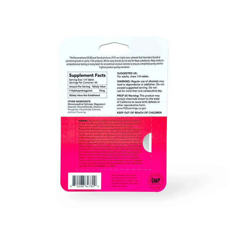 Roxy XL 7-hydroxymitragynine Tablets Strawmelon 60mg Per Tablet