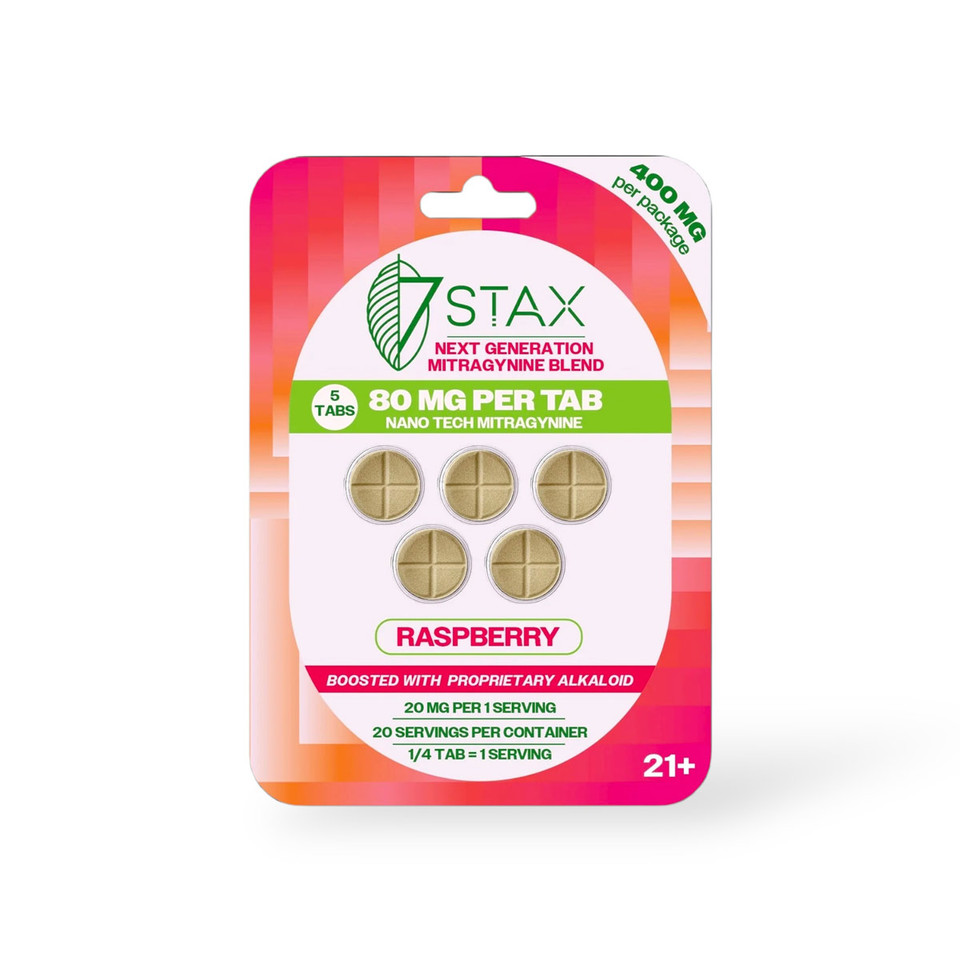 7 Stax Next Generation Mitragynine Blend Tablets Raspberry 80mg Per Tablet