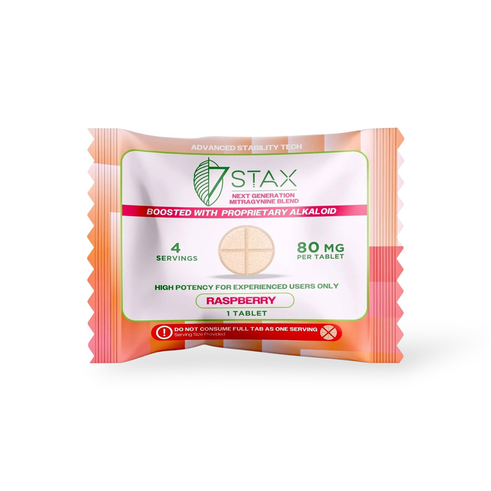 7 Stax Next Generation Mitragynine Blend Tablets Raspberry 80mg Per Tablet