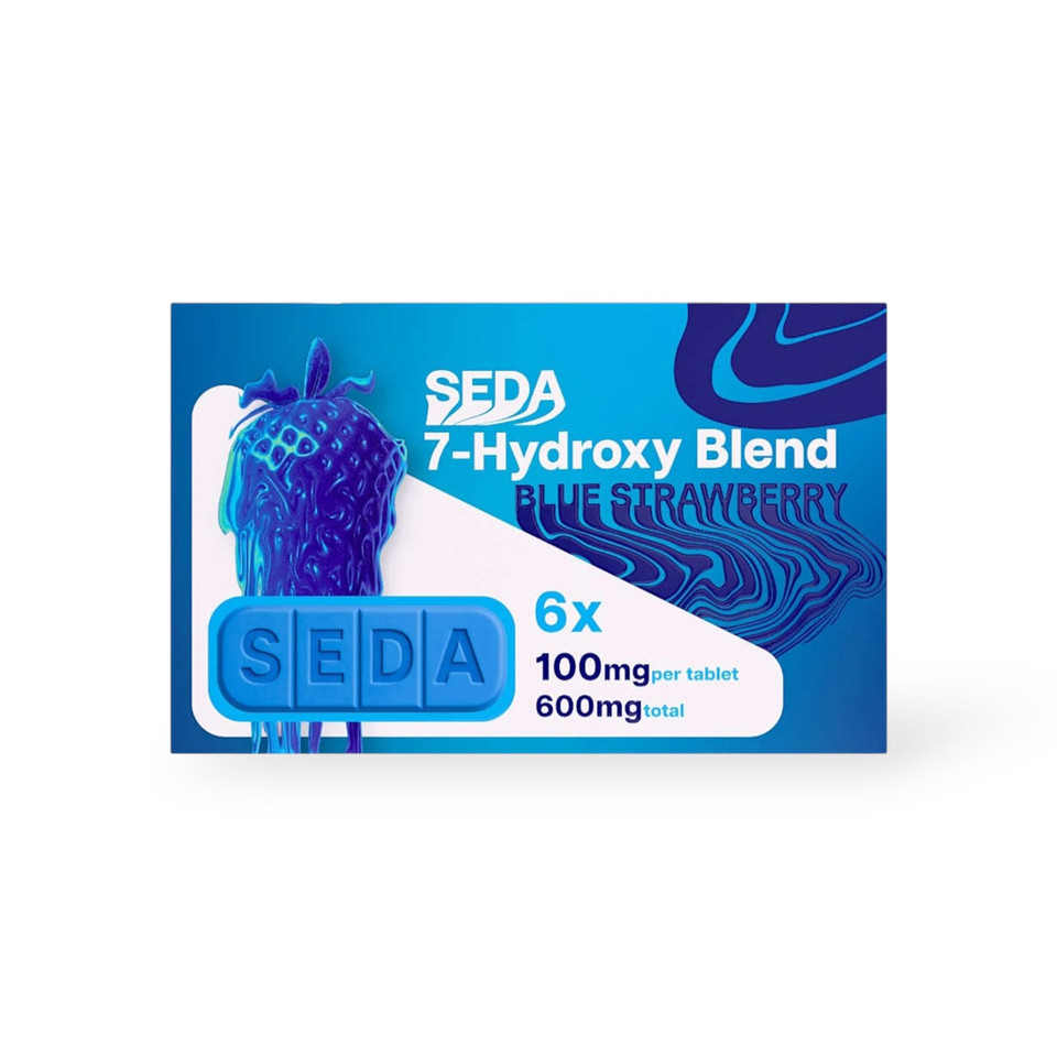 Seda 7-Hydroxy Blend Chewable Tablets Blue Strawberry 100mg