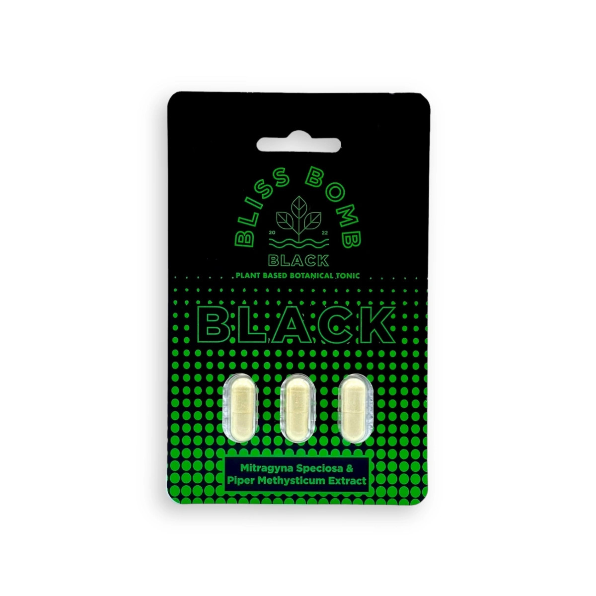 Bliss Bomb Kratom Extract Black Kava Capsules 3ct