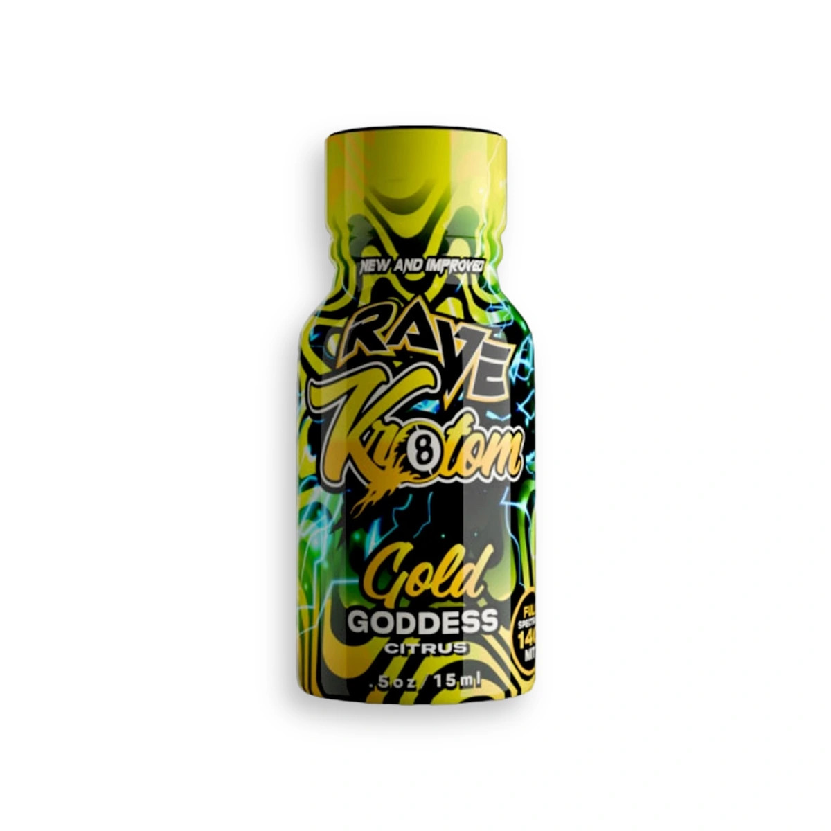 Rave Kratom Extract Shot Gold Goddess Citrus 15ml 140mg