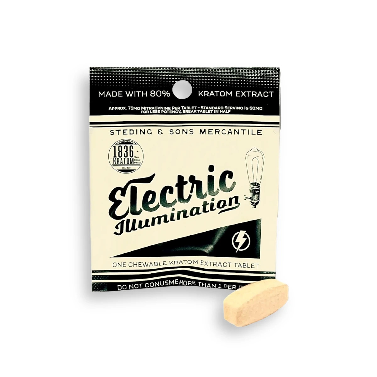 Electric Illumination Chewable Kratom Extract Tablet