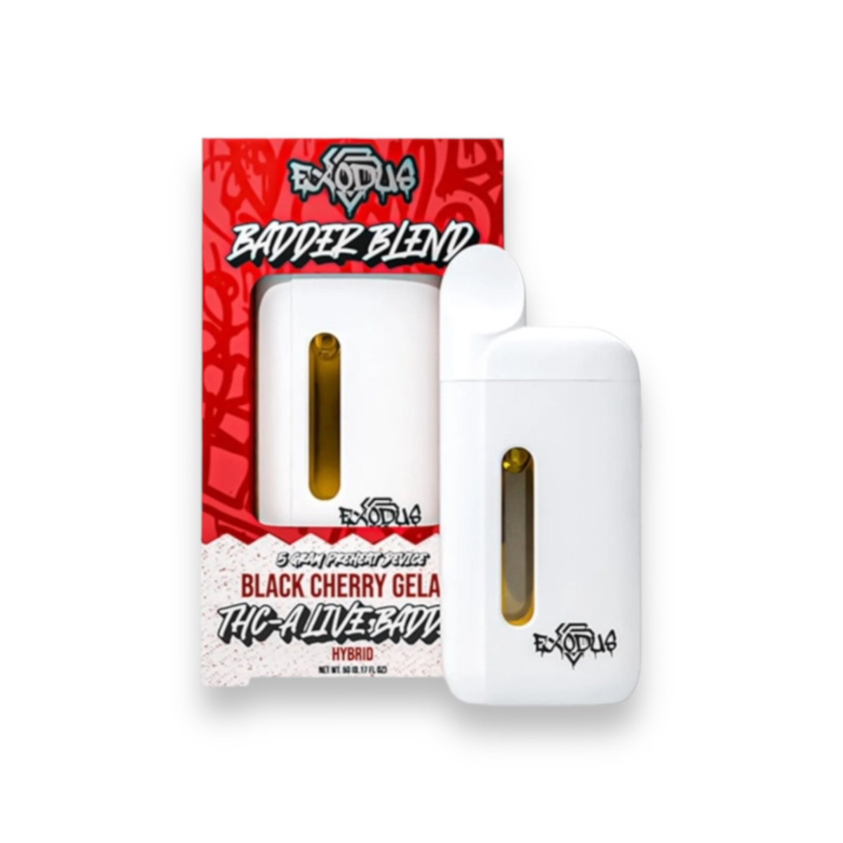 Exodus Badder Blend THCA Disposable Vape Hybrid Black Cherry Gelato 5g