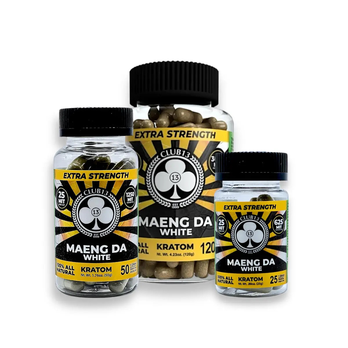 Club 13 Kratom Extra Strength Capsules Maeng Da White