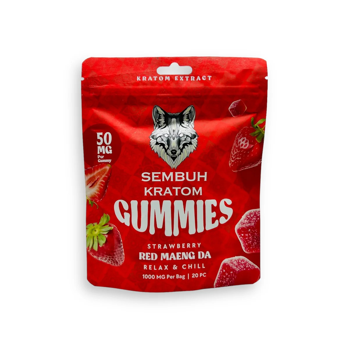 Sembuh Kratom Gummies 1000mg Red Maeng Da Strawberry