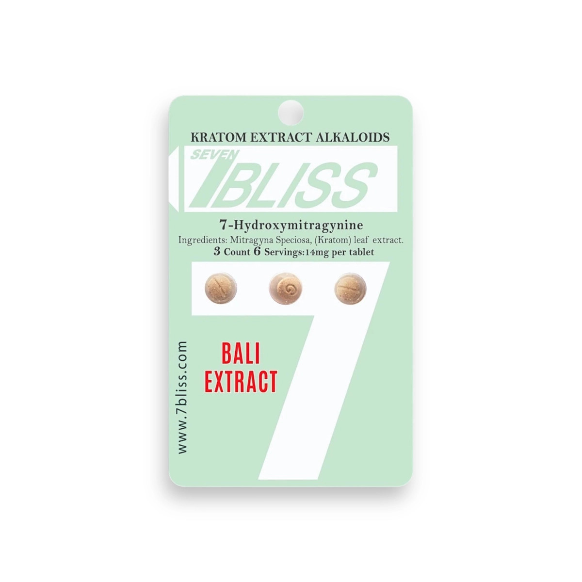 Seven Bliss Kratom Extract 7-Hydroxymitragynine Bali 3ct 14mg