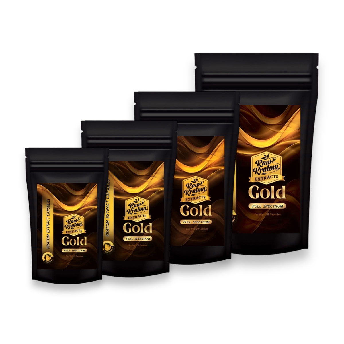 Raw Kratom Extracts Gold Capsules - Potent and Pure