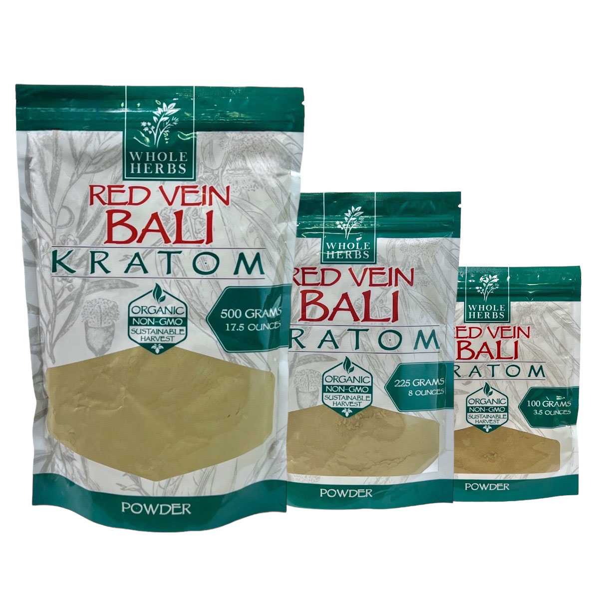 Whole Herbs Kratom Powder Red Bali - Consistent Quality