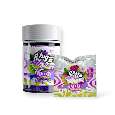 Rave Kratom Extract Gummies Numb Sour Grape
