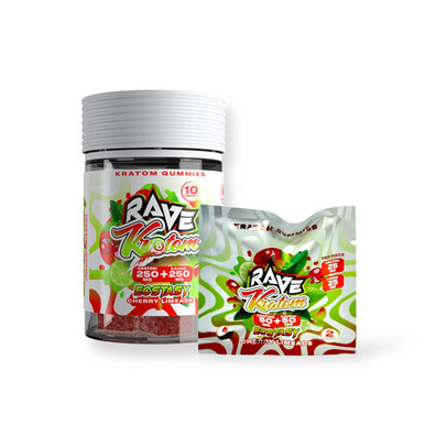 Rave Kratom Extract Gummies Boost Strawberry Lemonade 10ct 250mg