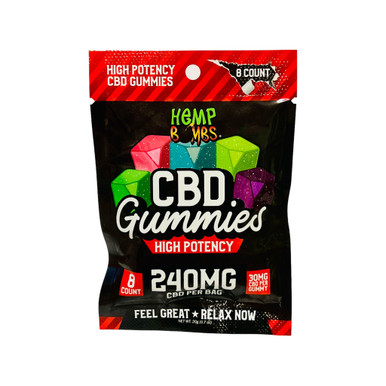 Hemp Bombs High Potency CBD Gummies 240mg 8 count High-Quality CBD
