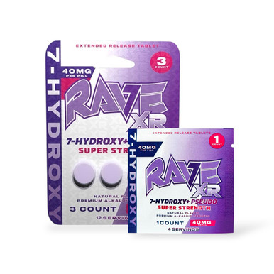 Rave XR 7-Hydroxy + Pseudo Super Strength Tablets 40mg Natural