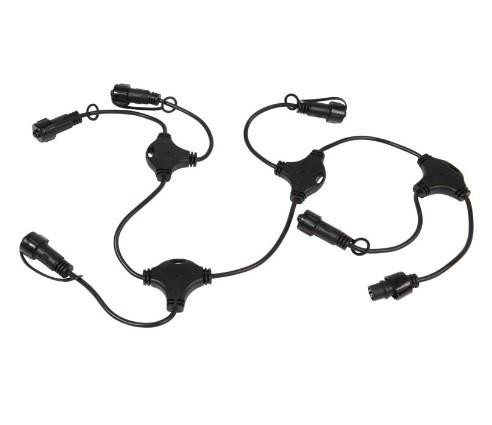 LUMINEO LED CONNECT 4T Connectors – 3 ft, 24V, Black, 4-Way Splitter, 8 ...