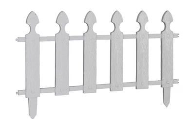 Garden Treasures 0.5-in x 22-in x 12-in White Polyresin Picket Fencing ...