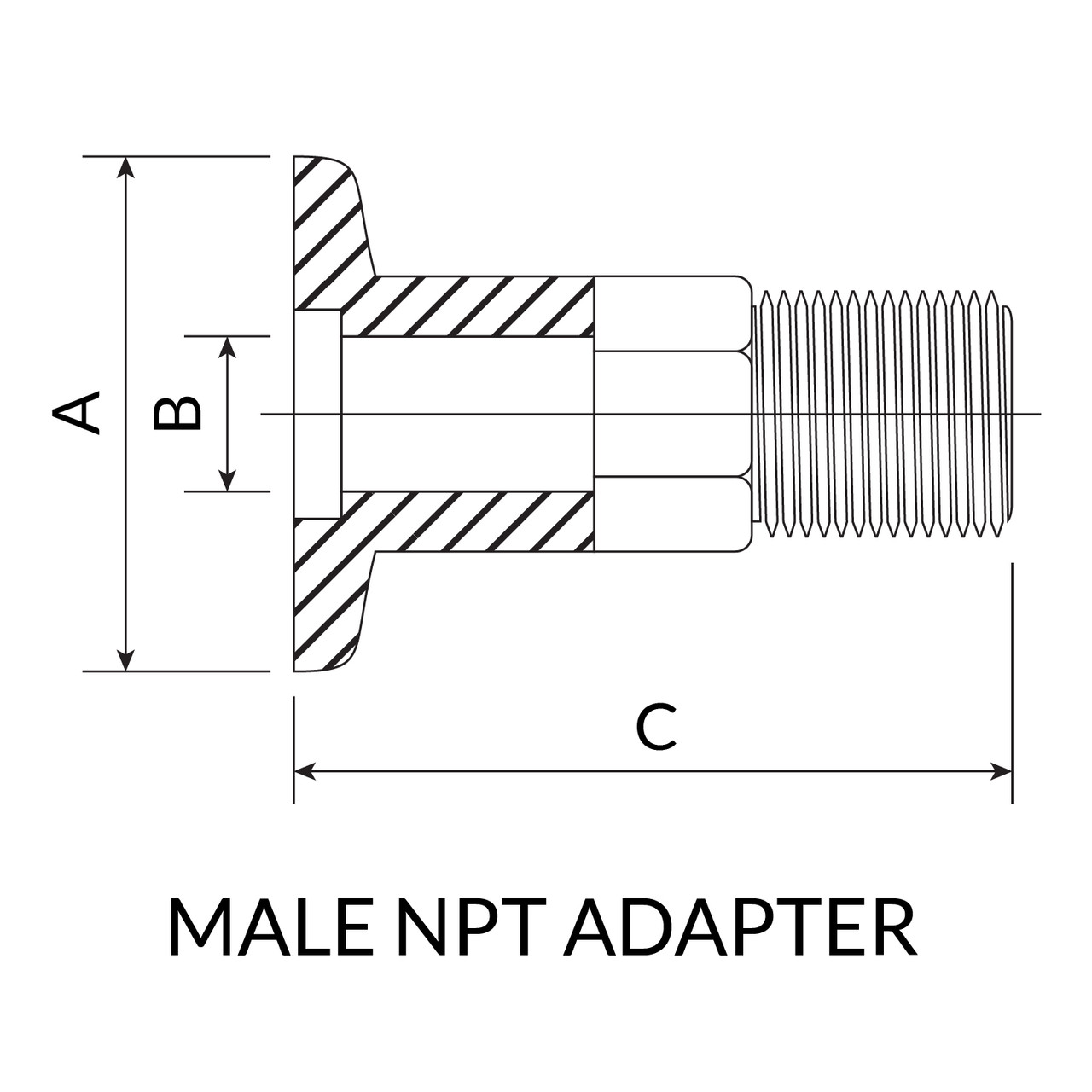 NW25 to 1/2" Male NPT Adapter