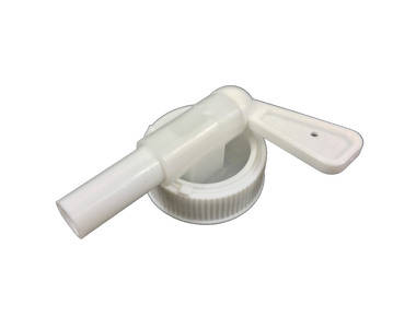 Flow Control Spigot for Gallon Oil Containers - White Plastic