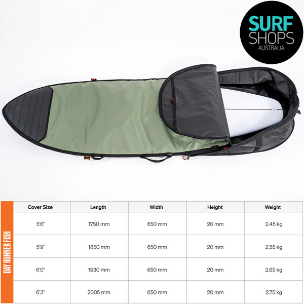 FCS Day Runner Cover Fish Funboard| Day Surfboard Cover | Alpine | Surf ...