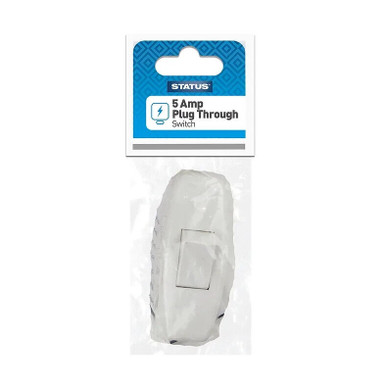 Status 5 Amp White Plug Through Switch (Single)