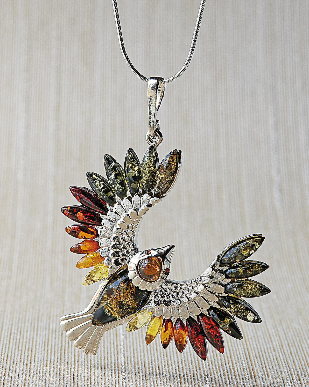 Baltic Amber Falcon Necklace
