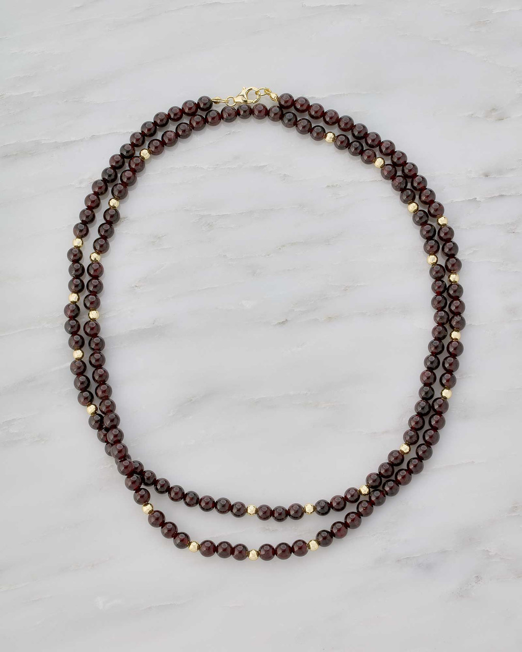 Garnet Bead Necklace with Gold Vermeil Accents | Shop Smithsonian Store