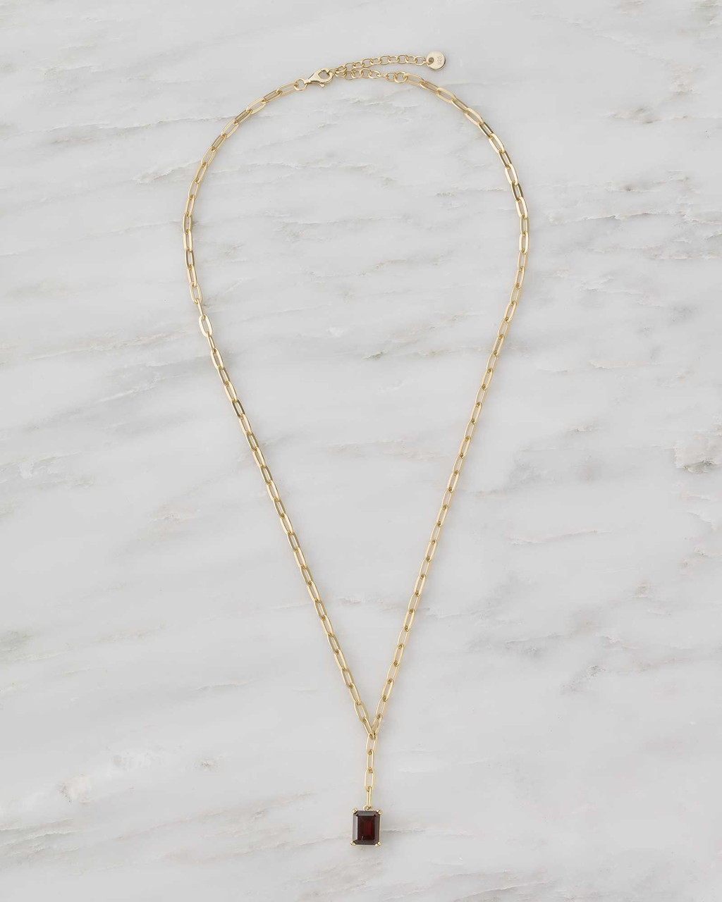 Garnet Drop Necklace with Square Emerald Cut Stone | Shop Smithsonian Store